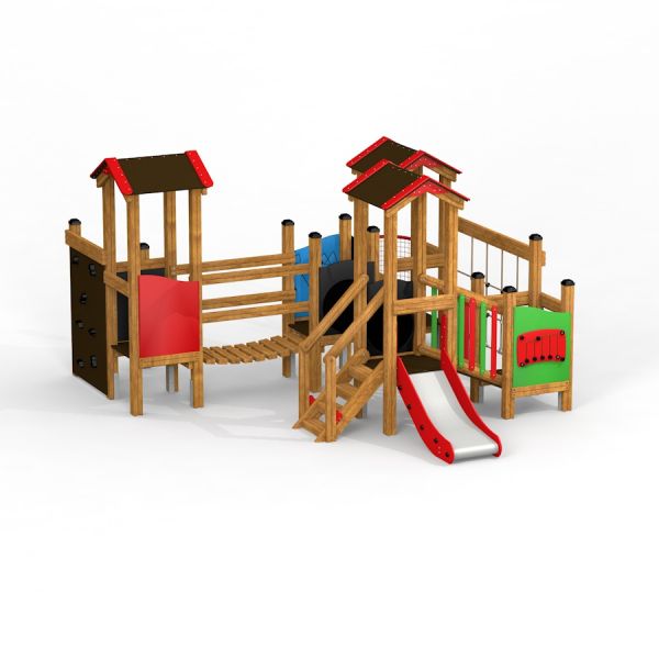 Alpha playhouse with slide, Slides, Playground equipment | LARS LAJ ...